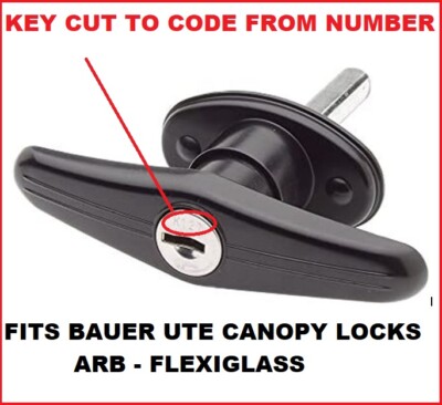 Key Cut For BAUER T Handles to code Fits ARB Flexiglass Canopy lock key ...