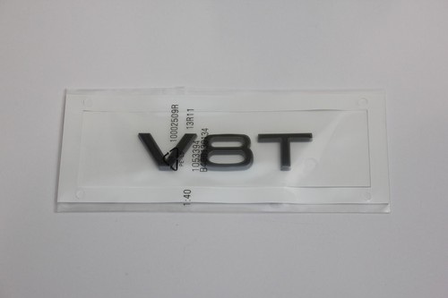 Audi V8T Fender Badge Emblem Gloss Black A1 A3 A4 A5 A7 Q3 Q5 Q7 S4 S6 ...