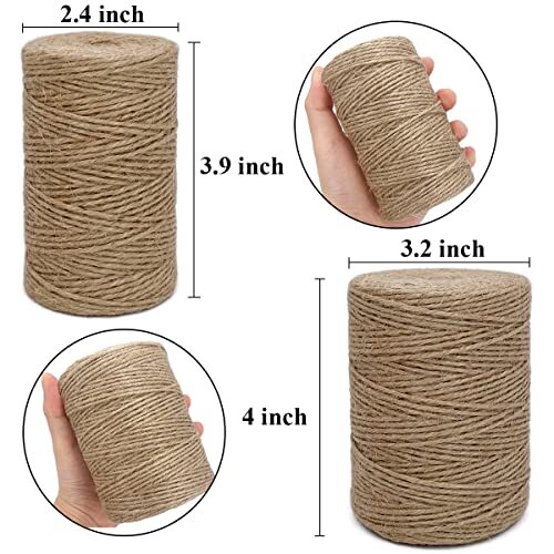 500FT Jute Twine String 2mm 3ply Natural Thin Twine for Craft Gardening ...