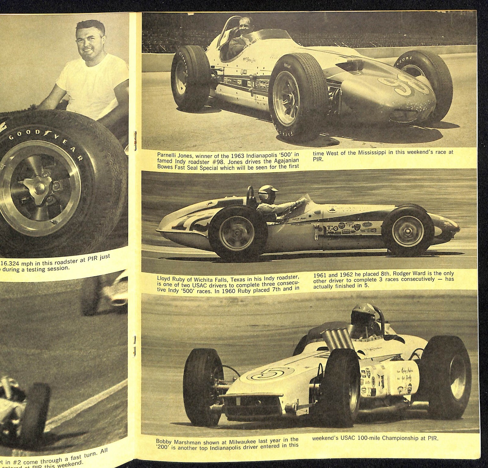 Scarce Mar 22 1964 INAGURAL USAC 100-Mile Auto Race Program Phoenix ...