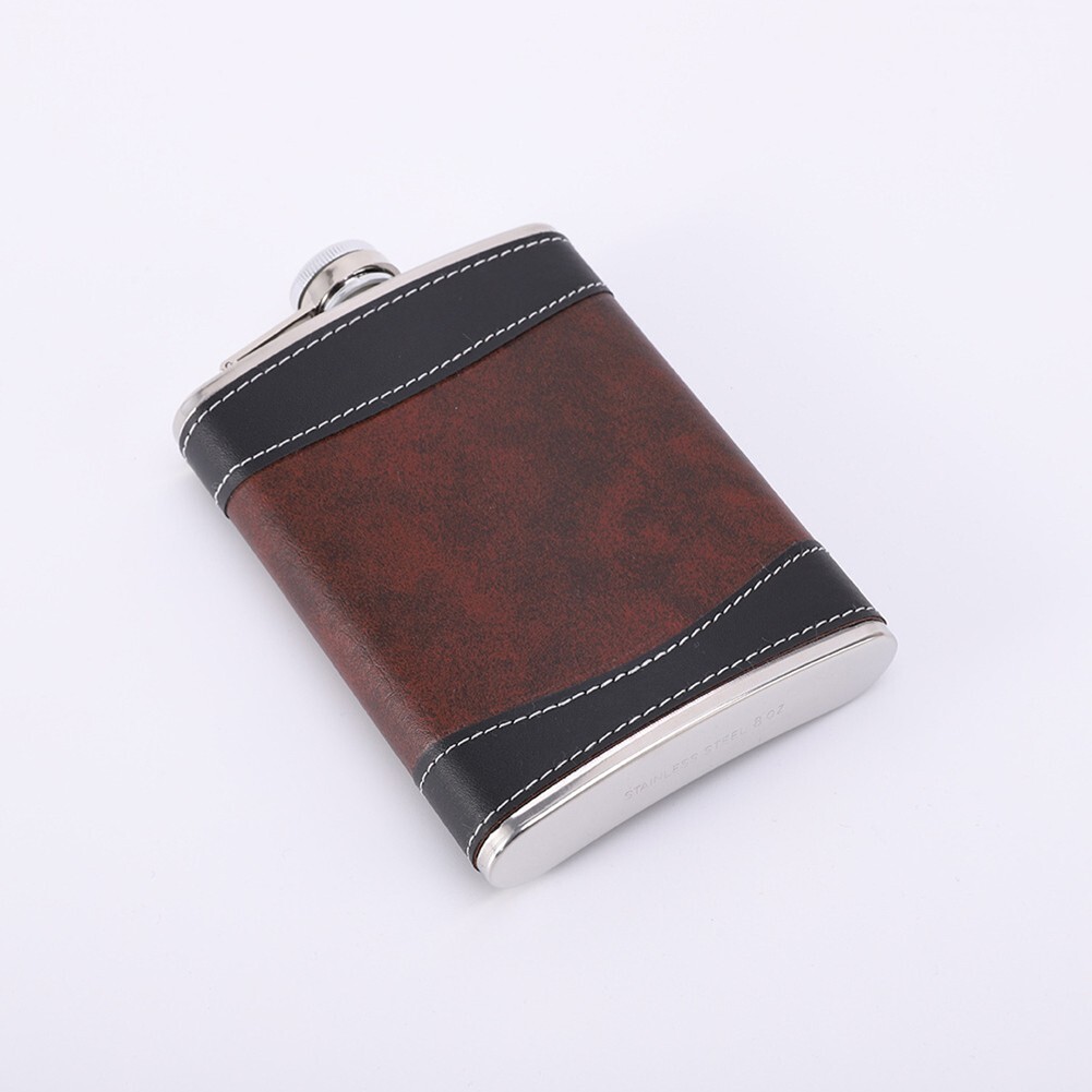 Classy and Elegant PU Leather Wrapped Hip Flask Perfect Gift for ...