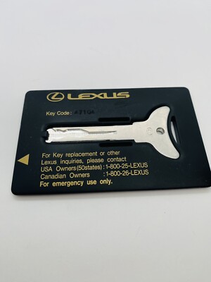 Lexus RX 300 Door Flat Key Replacement Spare Wallet Credit Card Key ...