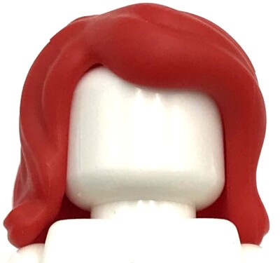 Lego New Red Minifigure Hair Female Long Wavy Right Side Part Short ...