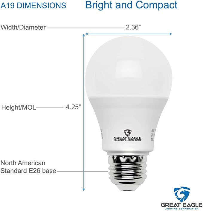 Great Eagle 75W Replacement A19 LED Bulb 3000K/4000K/5000K (4-Pack) | eBay