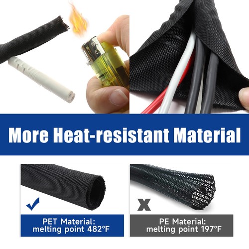 Braided Wire Loom Mesh Woven Self-Wrapping Split Sleeving for ...