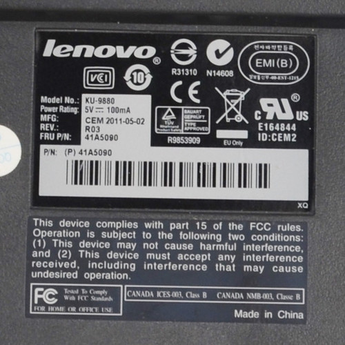 Lenovo Wired External USB Numeric Number Pad Keyboard Keypad Model KU ...