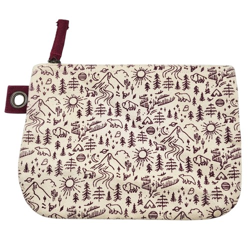 Danica Studio Stay Wild Tan & Burgundy Red Medium Cosmetic Bag | eBay