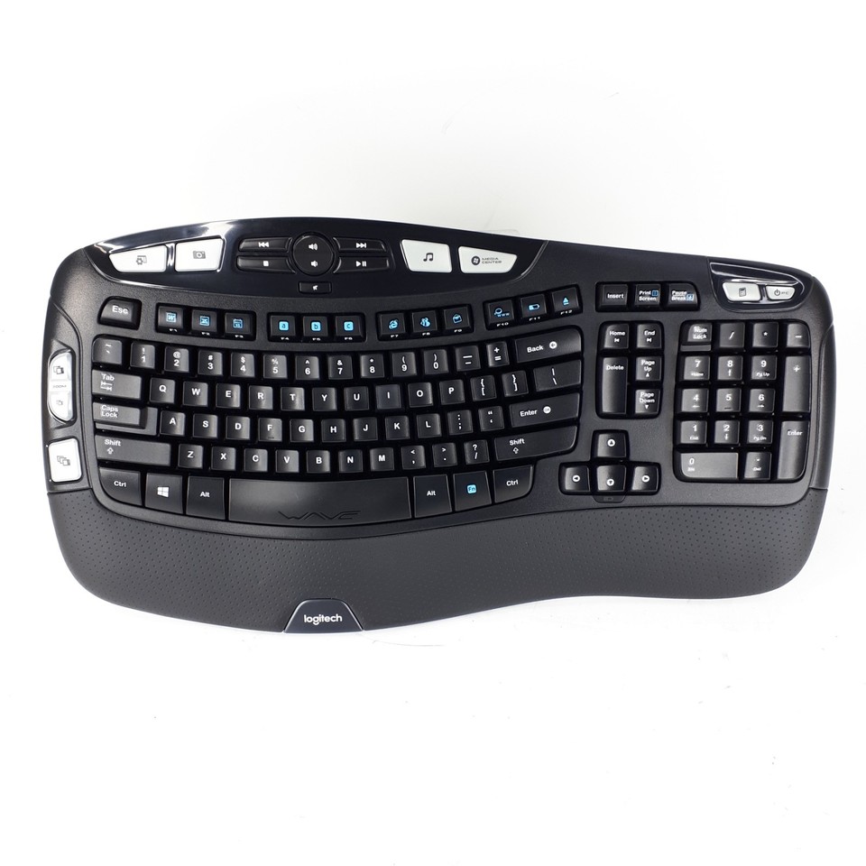 Logitech K350 Universal Wireless Wave QWERTY Ergonomic Keyboard/Mouse ...
