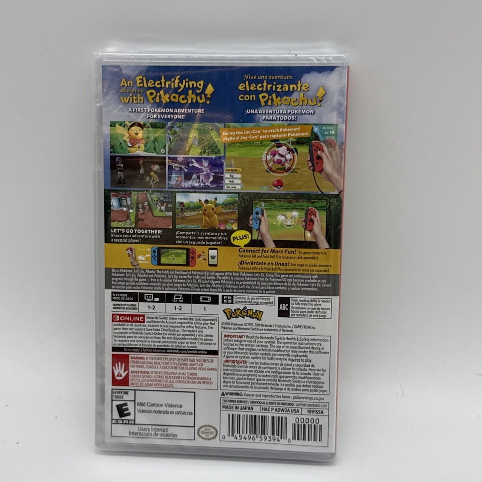 Pokemon: Let's Go, Pikachu Nintendo Switch New Sealed! (B6:1 ...