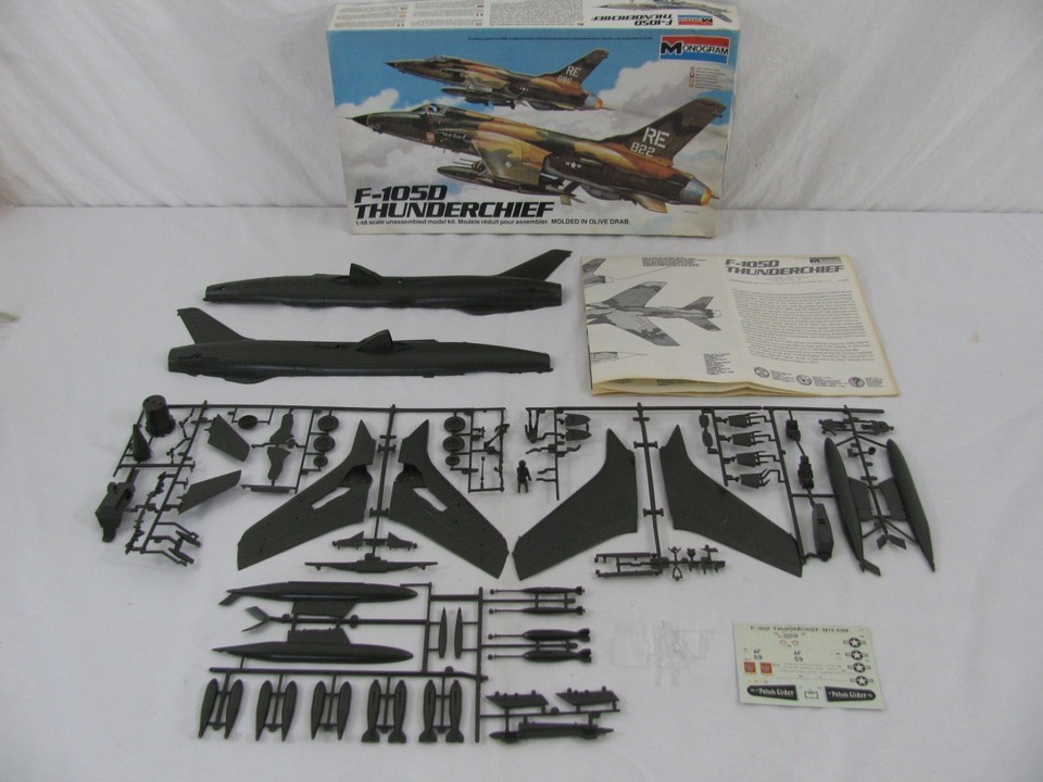 1985 Monogram 1/48 Republic F-105D Thunderchief Model Airplane Kit #5812 Read1 | eBay