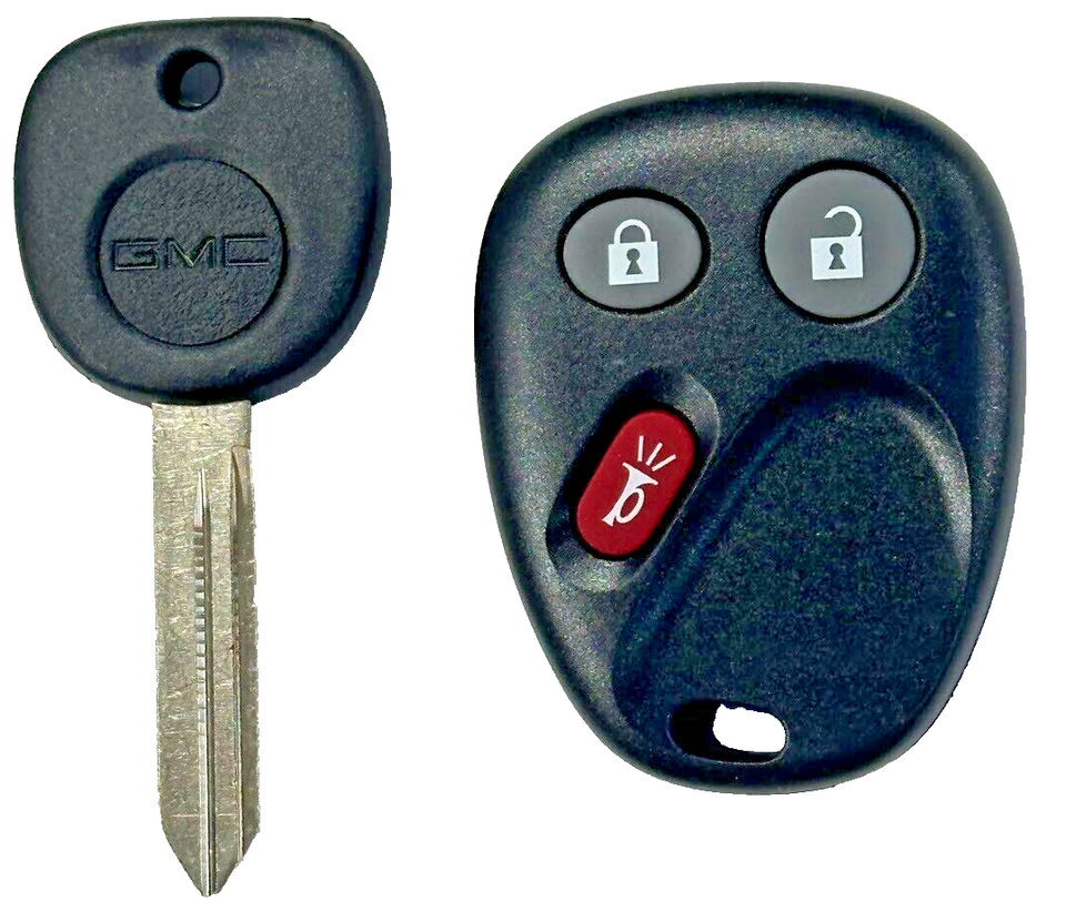 2 For Select 2003-2006 GMC 3B Remote Fob LHJ011 Combo W/OEM Logo Key ...