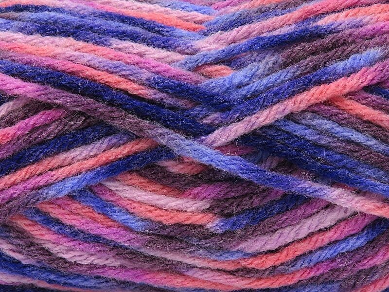 Carnival Pink Blue + 80094 Ice Yarns Wool Acryl Blend Bulky Variegated ...