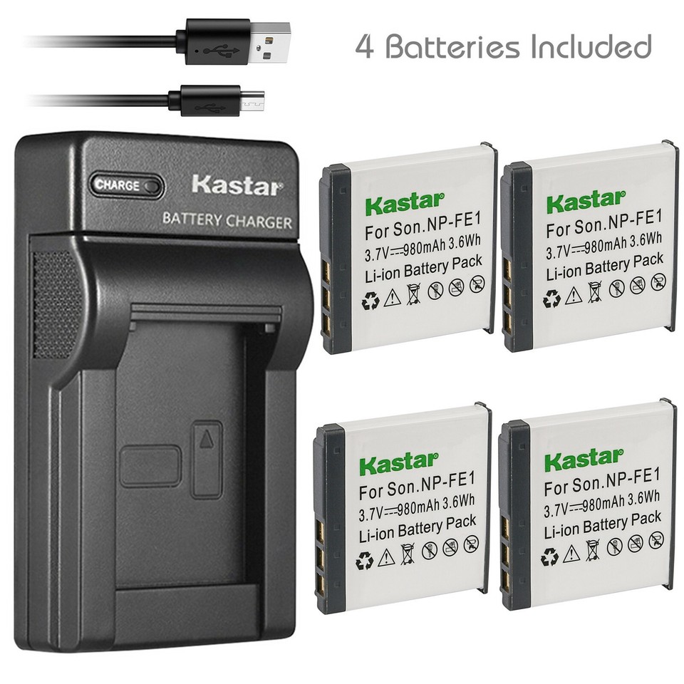 Kastar Battery Slim USB Charger for Sony NP-FE1 NPFE1 & Sony Cyber-shot ...