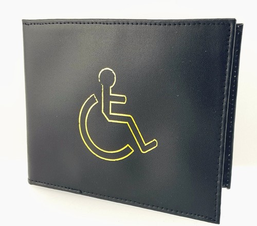 DISABLED BADGE HOLDER WALLET REAL LEATHER DISABILITY PARKING COVER ...