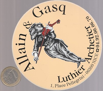 AUTOCOLLANTS. C20. Artisans. Musique. ALLAIN & GASQ. Luthier Archetier ...