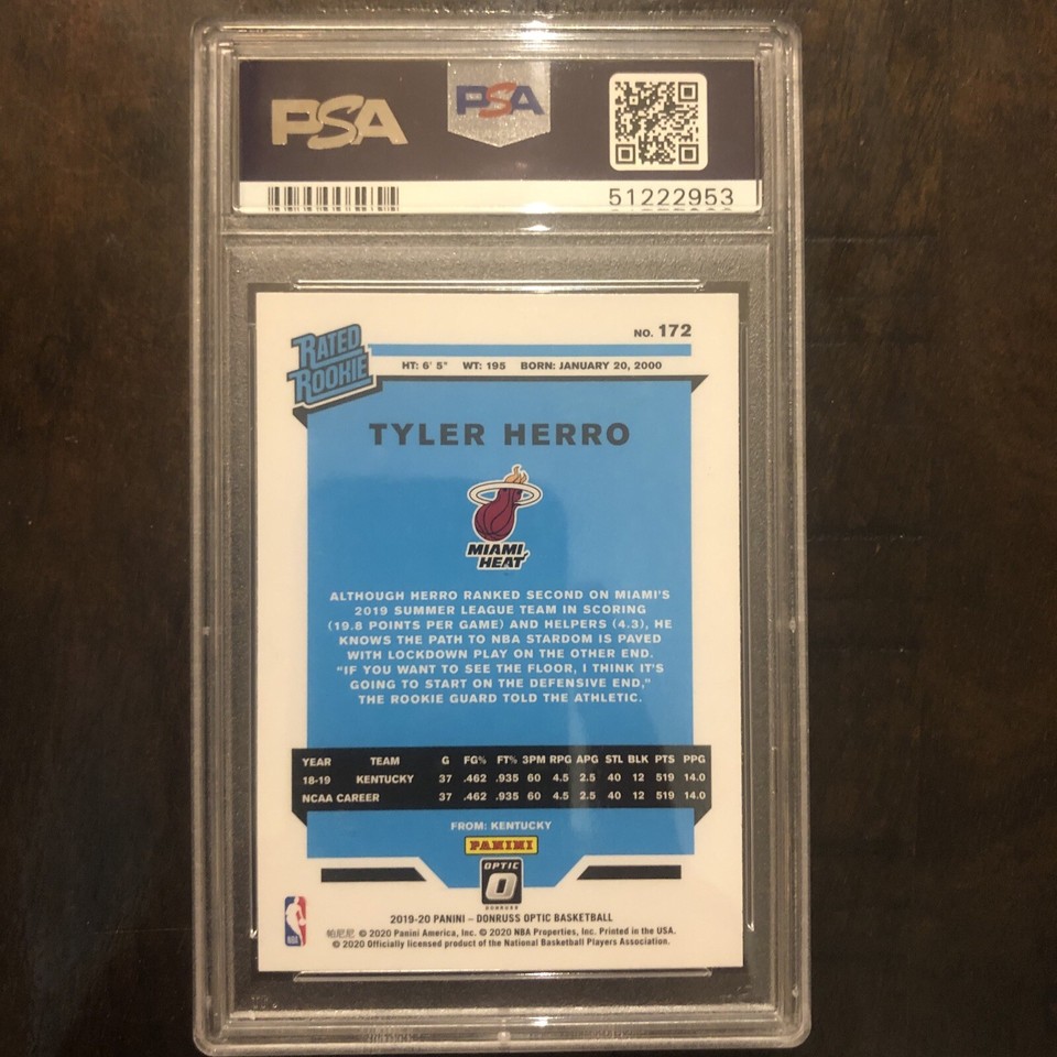 Tyler Hero 2019-20 Donruss Optic TYLER HERRO Rated Rookie Base #172 ...
