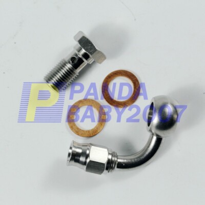 Sus 90 degree Banjo M10x1.0 Brake Hose End AN3 3AN to 10MM Fitting Bolt ...