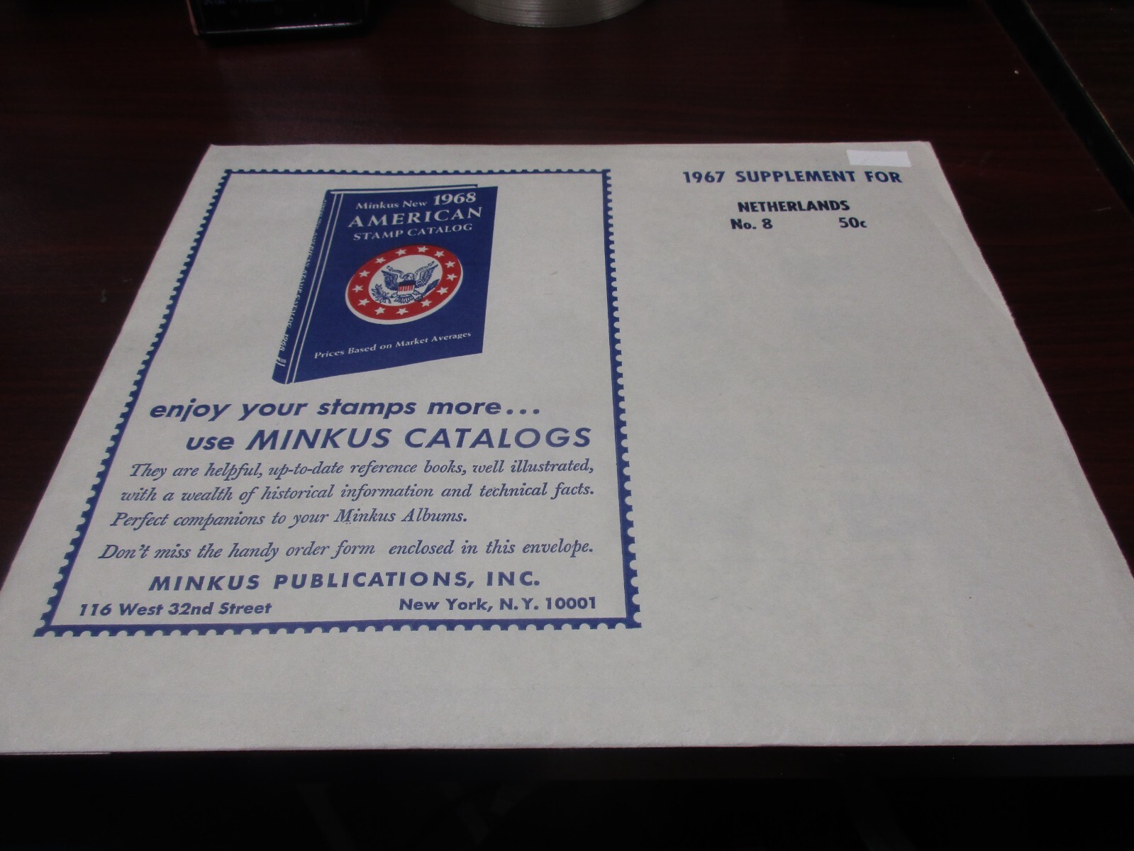 "MINKUS" STAMP ALBUM 1967 SUPPLEMENT NETHERLANDS #8 W/FREE SHIPPING ...