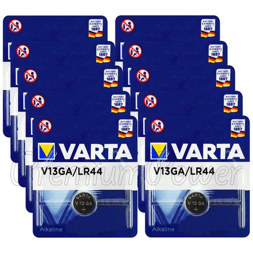 10 x Varta V13GA LR44 batteries Alkaline 1.5V A76 L1154 AG13 SR44 Coin ...