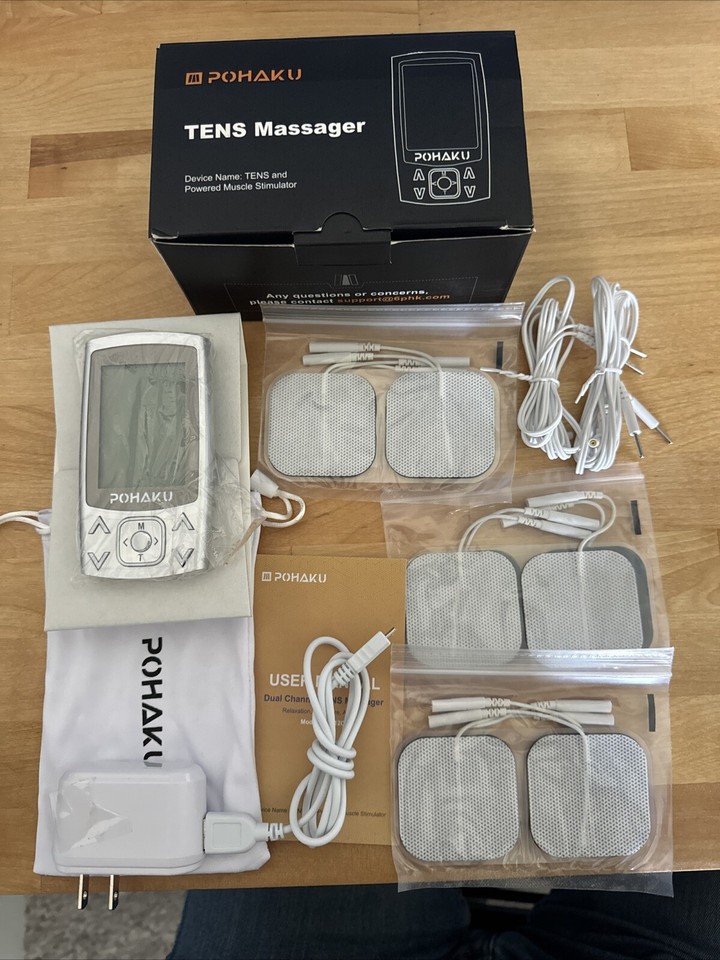 OPEN BOX- Pohaku Portable Tens Unit/Muscle Stimulator ,with pads and ...