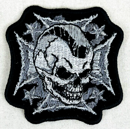 Skulls Mohawk Iron Cross Motorcycle Biker Embroidered 3"x3" Patch | eBay