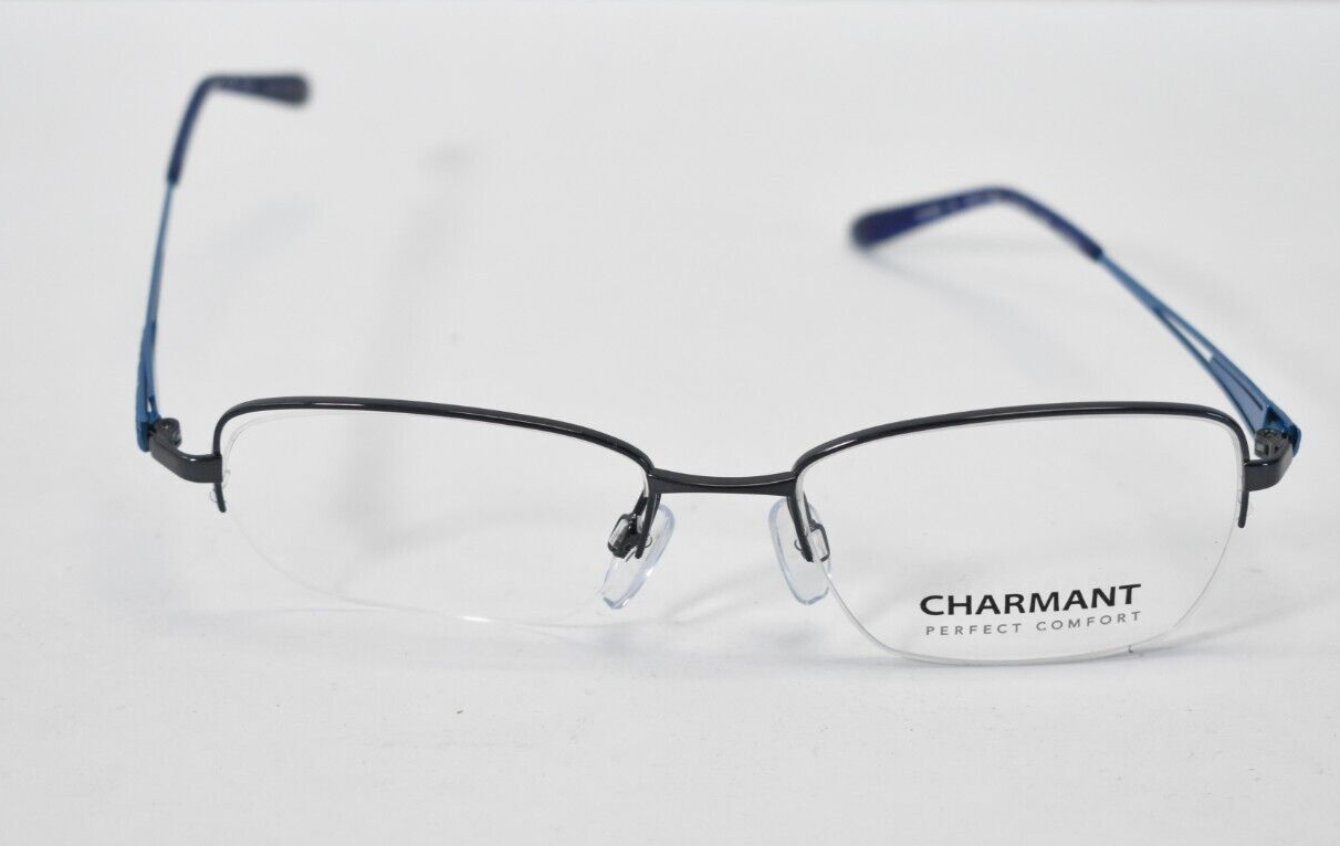 Charmant CH10630 Blue Frame Titanium Glasses Missing Lens 52-17-135 ...