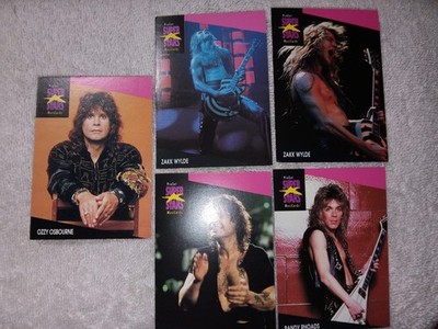 pro set super stars musicards set of 5 ozzy Osbourne randy Rhoads zakk ...