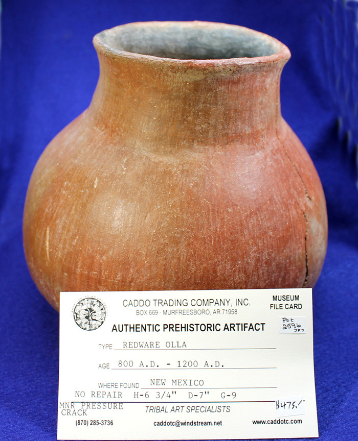 Redware Olla Authentic Prehistoric Artifact Pottery Arrowhead Native ...