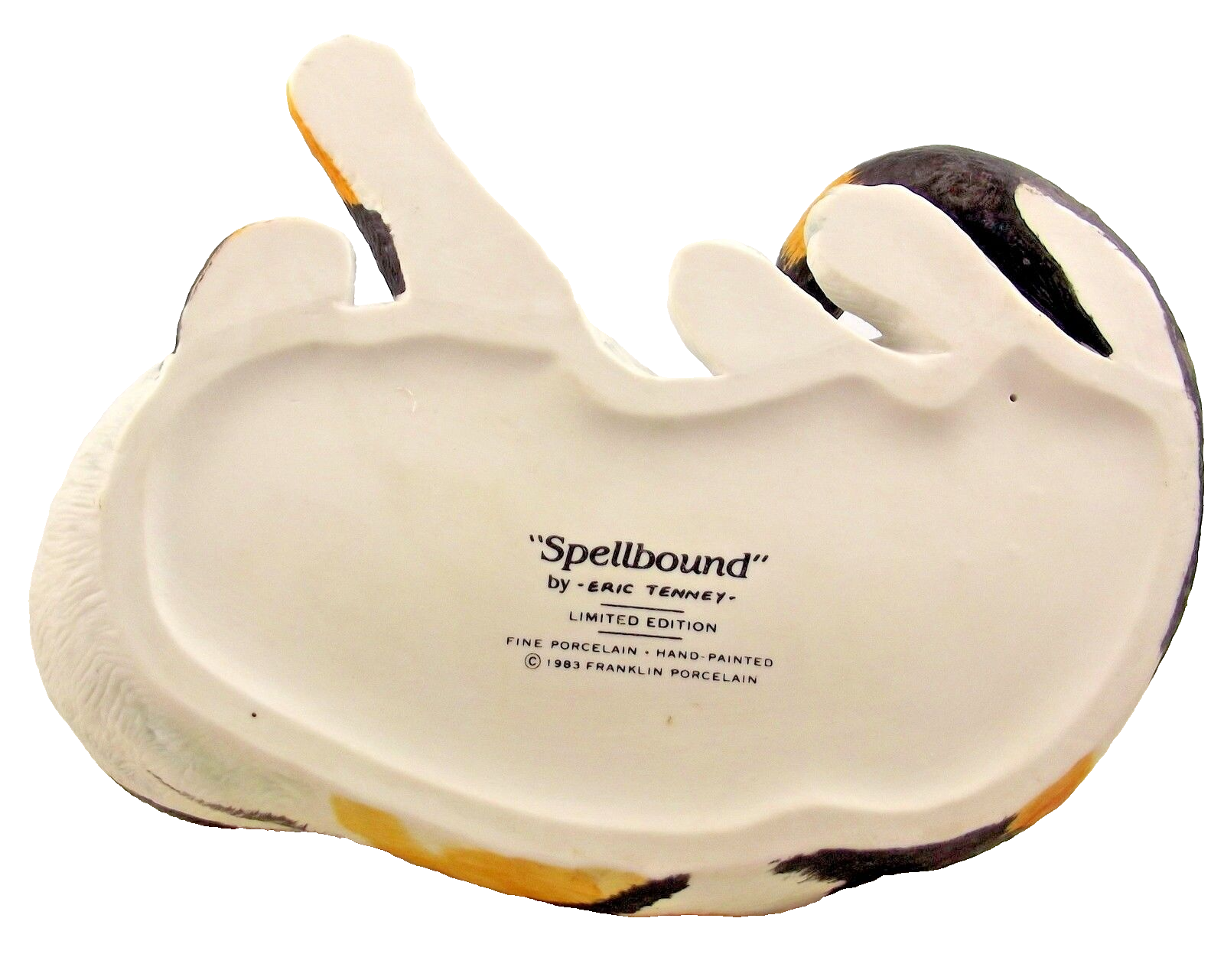 Franklin Porcelain Reclining Calico Cat Figurine Artist Eric Tenney ...