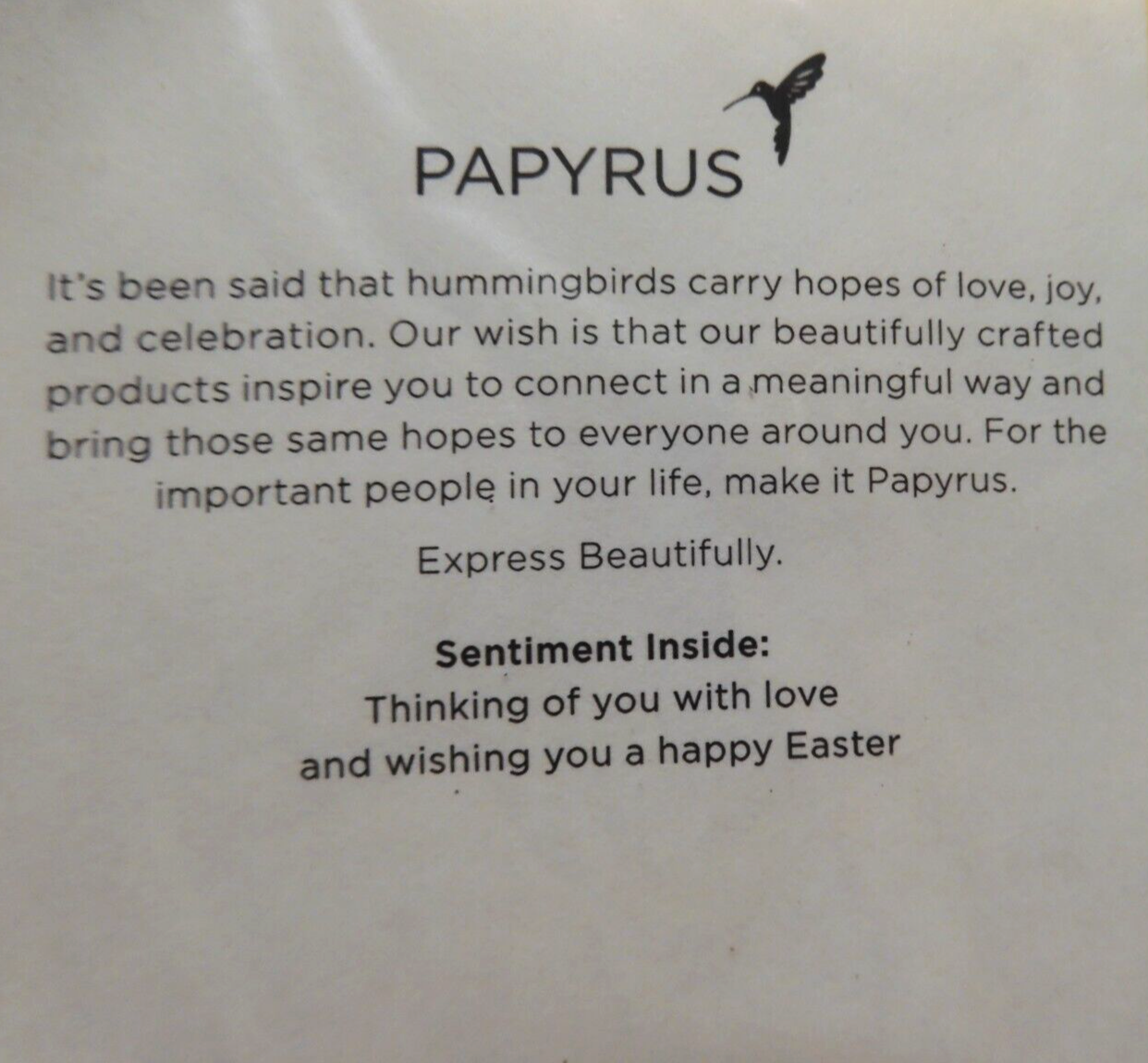 2 Papyrus Cards Easter Multi-Color Flowered Egg Thinking of You with ...