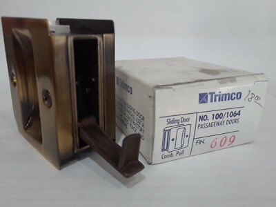 TRIMCO 100/1064 Passage Pocket Door Pull - 609 Antique Brass - New Old ...