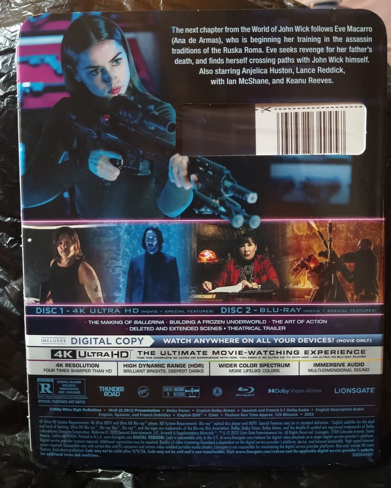 BALLERINA John Wick 4K Ultra Blu-Ray Digital HD Slipcover New Ana De Armas 2025 | eBay