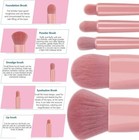 5Pcs Portable Makeup Brushes Kit with Mirror Box Mini Cosmetic Travel ...