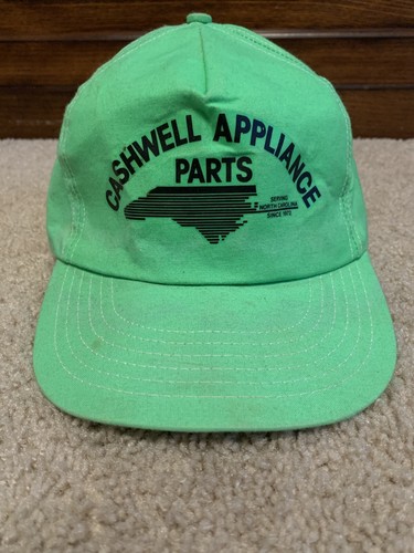 Vintage Cashwell Appliance Parts Snapback Hat Made In The USA Green NC ...
