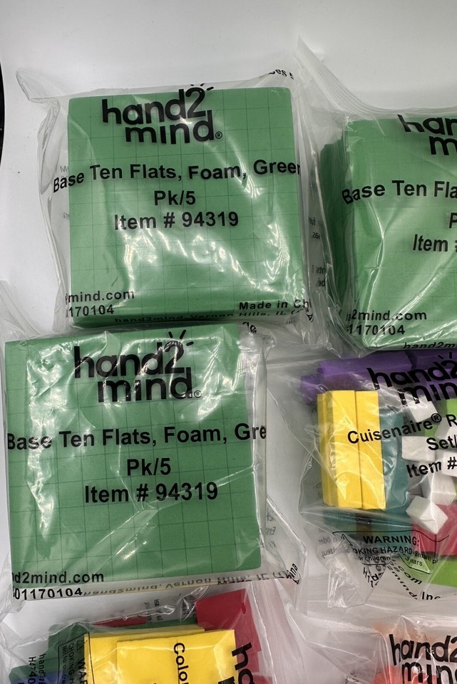 Math Manipulatives Plastic Blocks Lot Base Ten Flats Rods Blocks Units ...