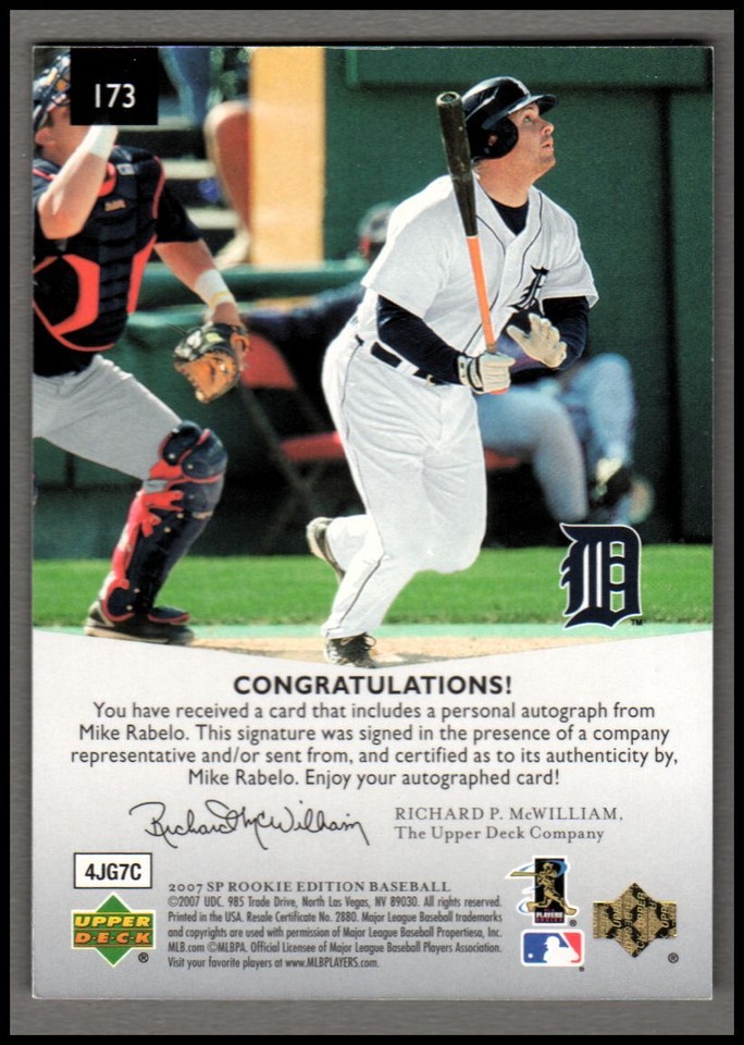 2007 SP Rookie Edition Autographs #173 Mike Rabelo 95 Auto - NM-MT | eBay
