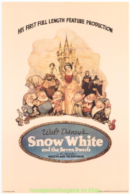 SNOW WHITE Movie Poster 1937 Reproduction GALLERY PRINT Art One Images ...
