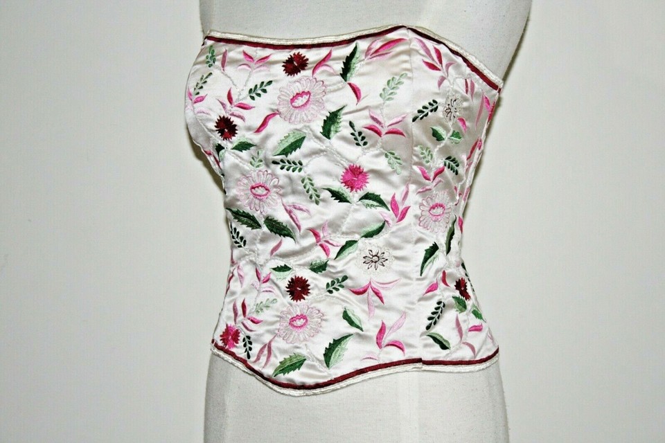 JASDEE Vintage Bustier Corset Hand Work Embroidery On Satin # F3139 | eBay