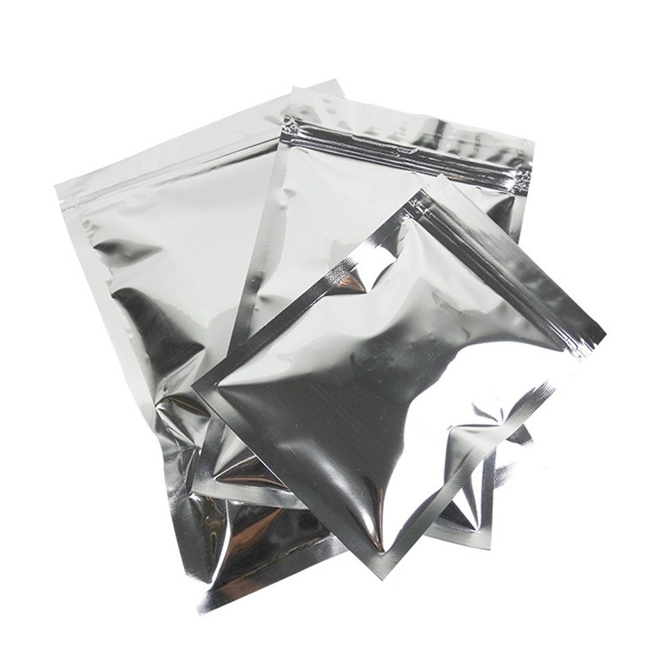 Silver Aluminum Bag Mylar Foil for Zip Bags Resealable Lock Pouches ...