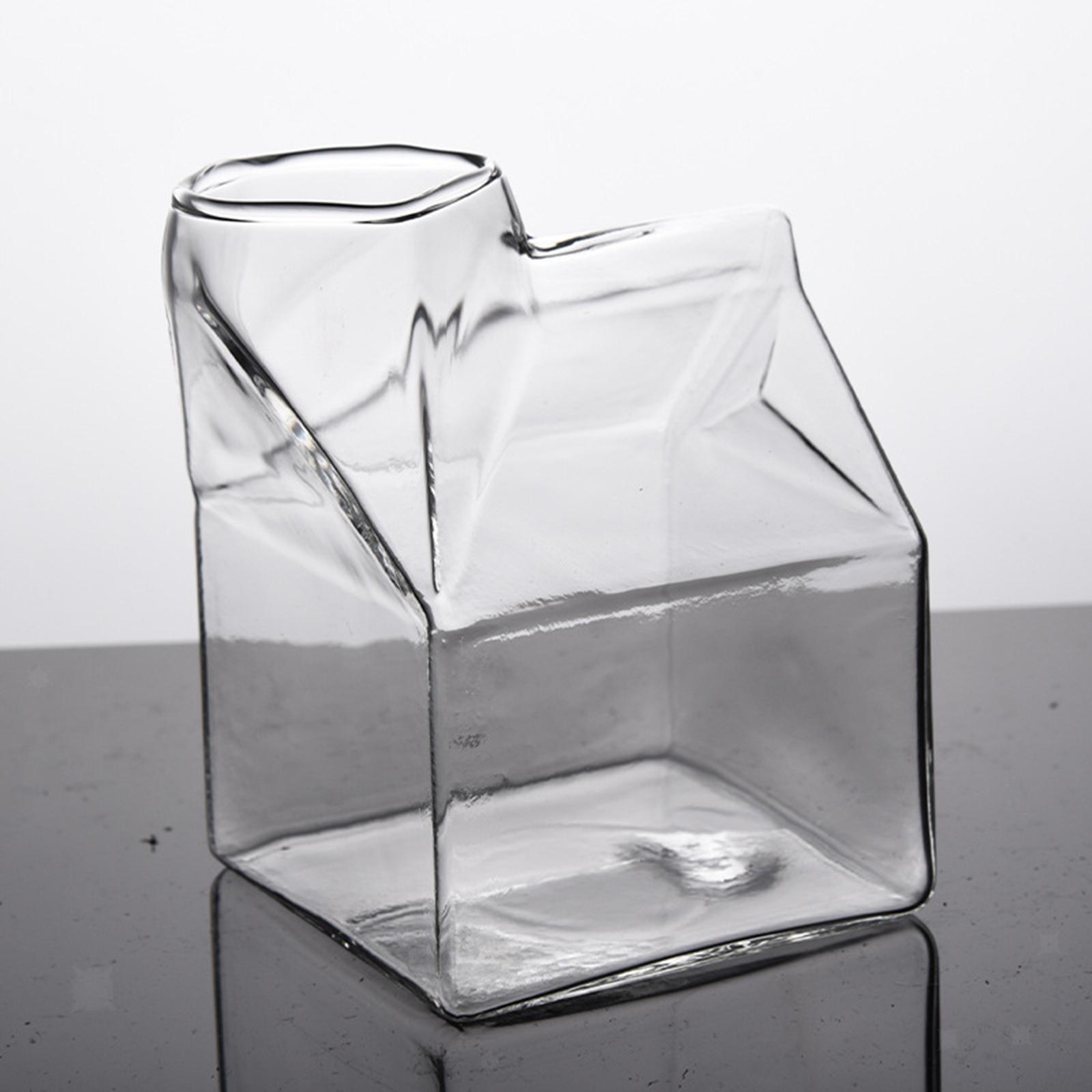 Milk Container Milk Mug Glass Milk Carton for Coffee Beverage Hot Water ...