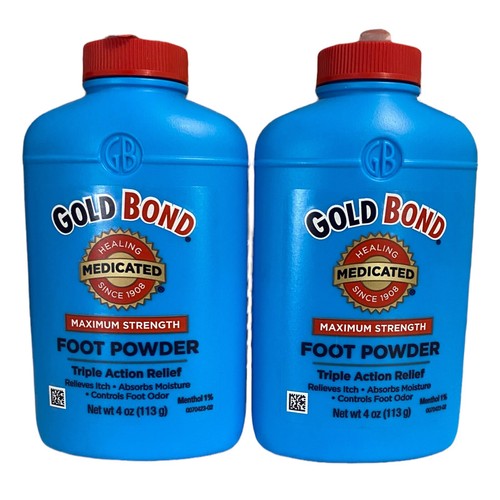 (2) Gold Bond Foot Powder Medicated Max Strength 4 oz WITH TALC ...