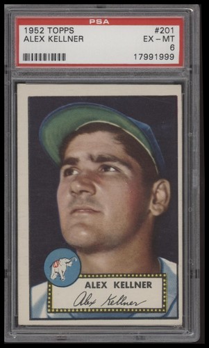 1952 TOPPS ALEX KELLNER 201 EXMT PSA 6MC BASEBALL PHILADELPHIA ...