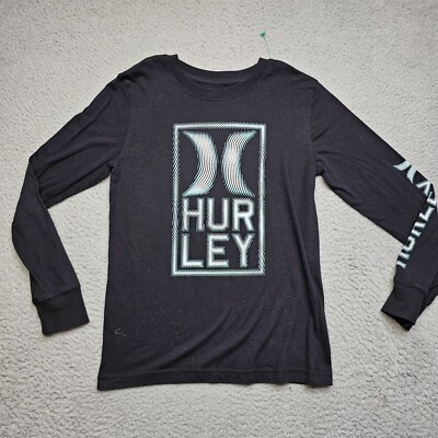 Hurley Shirt Youth Large Black Long Sleeve Skater Soft Comfort | eBay