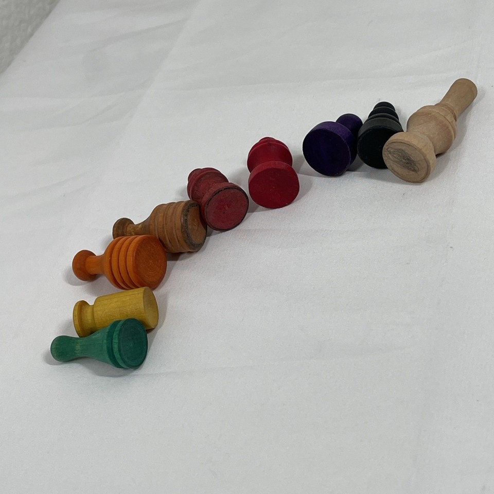 VINTAGE Monopoly 9 Wooden Tokens Movers Wood Replacement Pieces | eBay