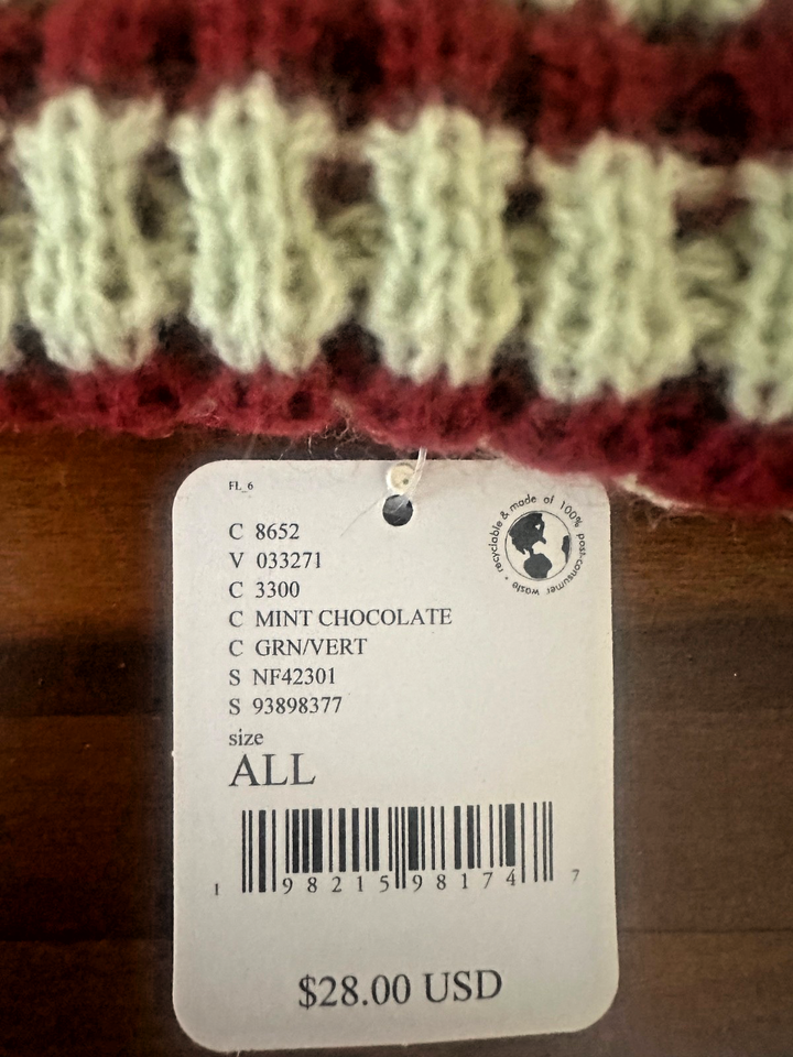 Free People Stripe It Up Cool Down Beanie Mint Chocolate NWT | eBay