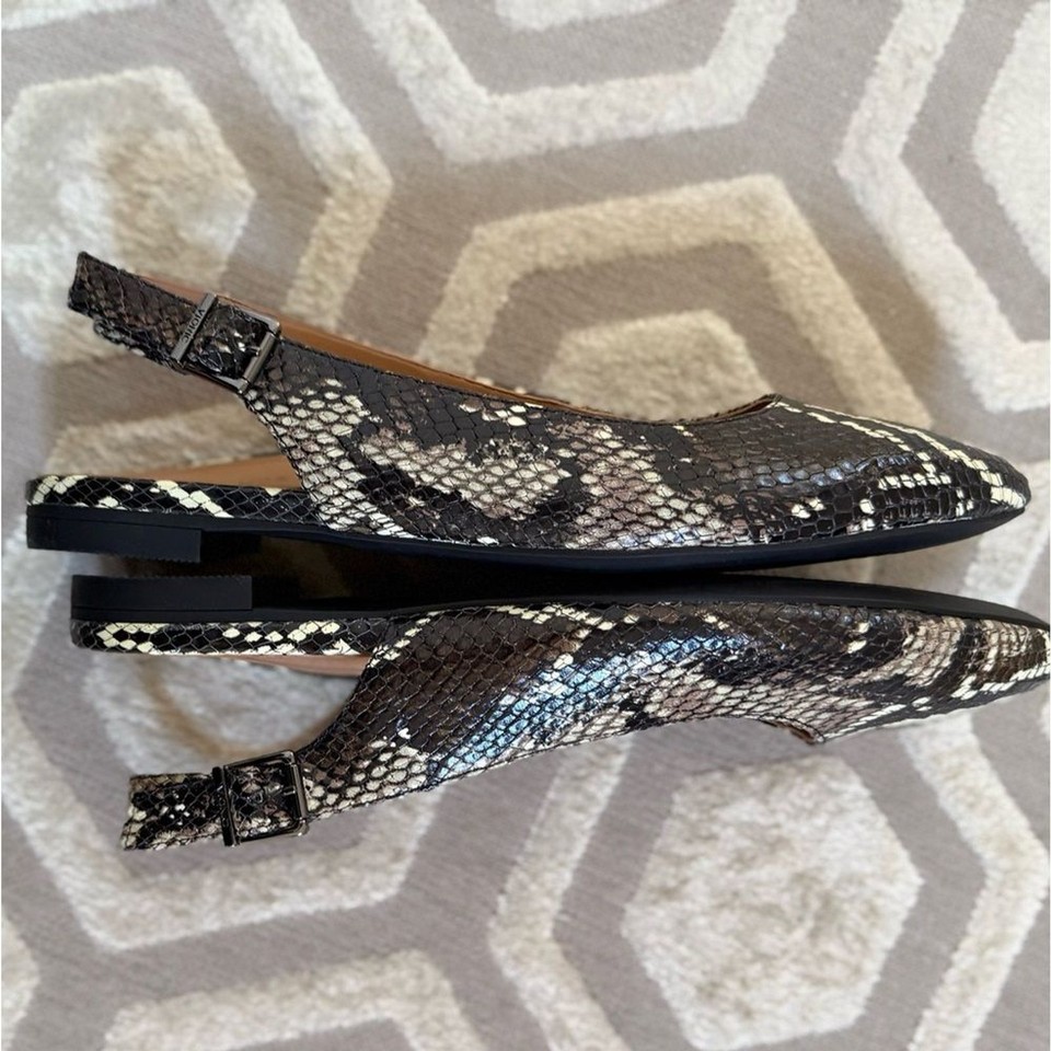 Vionic Jade Leather Flat Slingback in Black Boa 9.5 NWOB | eBay