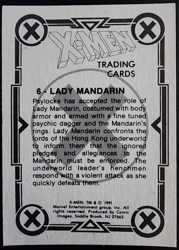 Lady Mandarin 6 Marvel X-Men 1991 Trading Card | eBay
