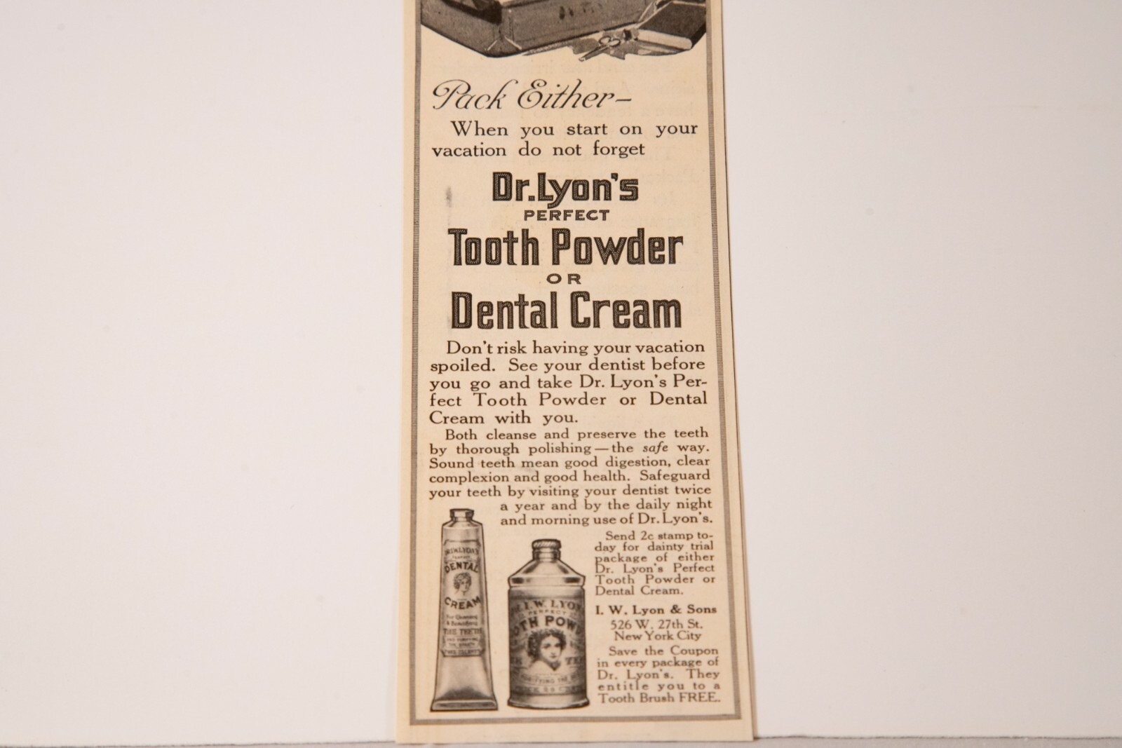 Dr Lyons Tooth Powder, Dental Cream, 1915 Print Advertisement | eBay