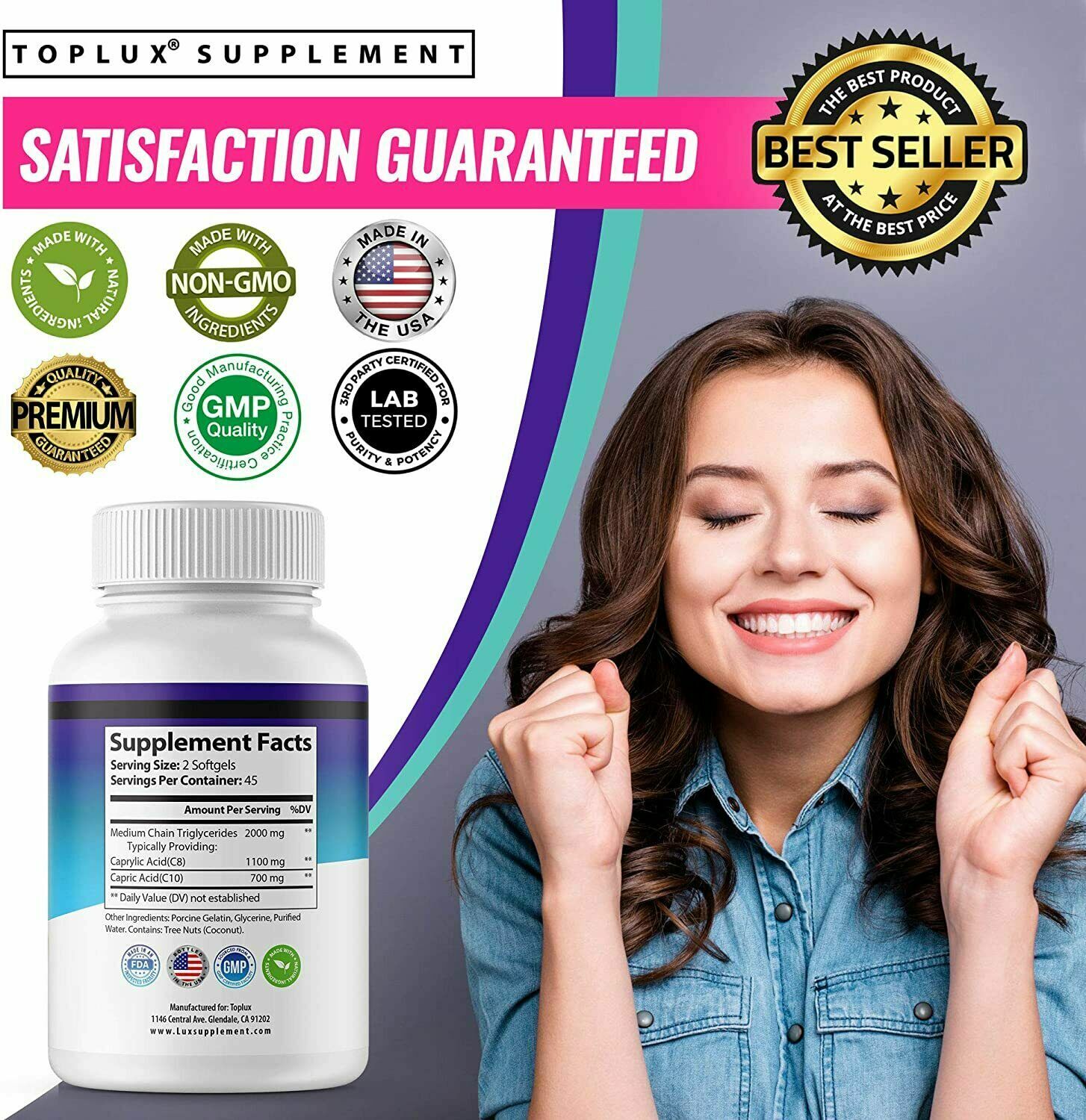 Keto Diet MCT OIL Pills 3000 MG Ketosis C8 C10 & Carb Supplement 3 ...