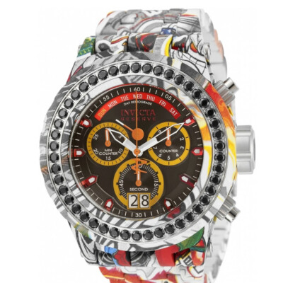 Invicta 32252 SA Specialty Graffiti Swiss Chrono 4.14ctw Black Spinel ...